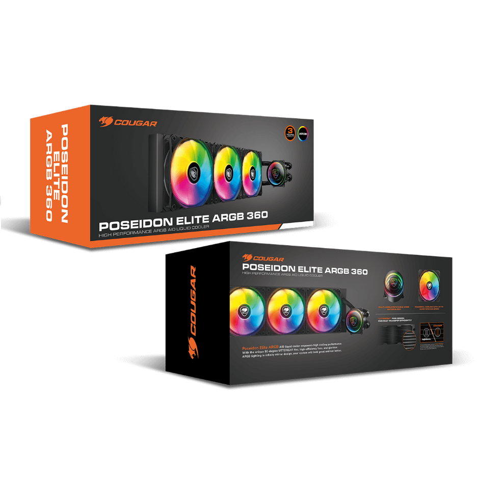 Buy COUGAR Poseiden Elite ARGB 360mm CPU Liquid Cooler ( Black ...