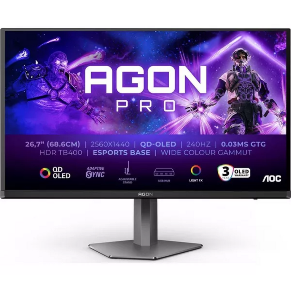 Buy AOC AGON Pro AG276QZD2 27 Inch 2K QHD 240Hz Oled Panel 98% SRGB 0 ...