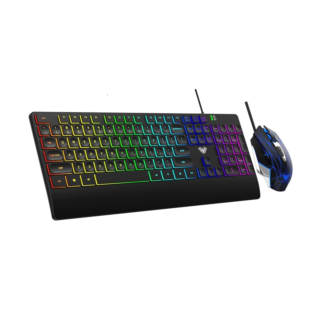 Buy AULA T201 Full Size Membrane Wired Gaming Keyboard and Mouse Combo ...