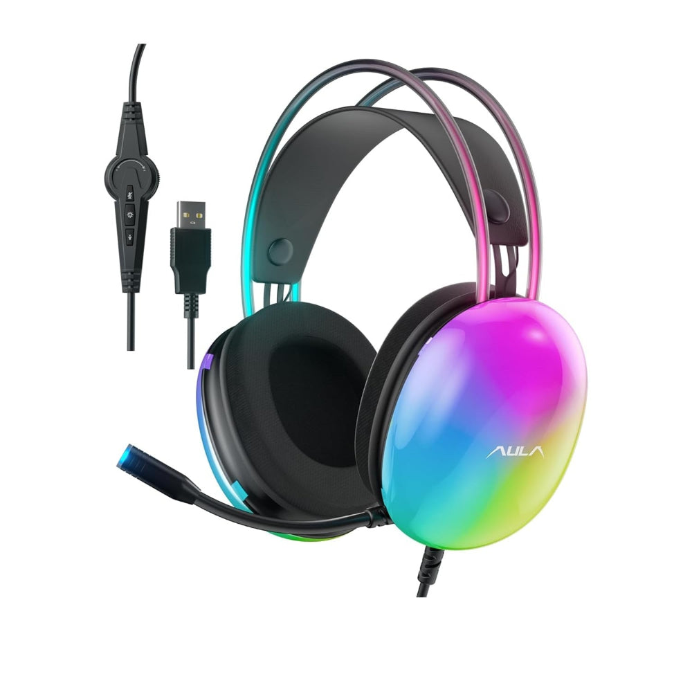 Buy AULA S505 USB Wired 3.5mm Gaming Headphone ( Black ) ( S505B ...