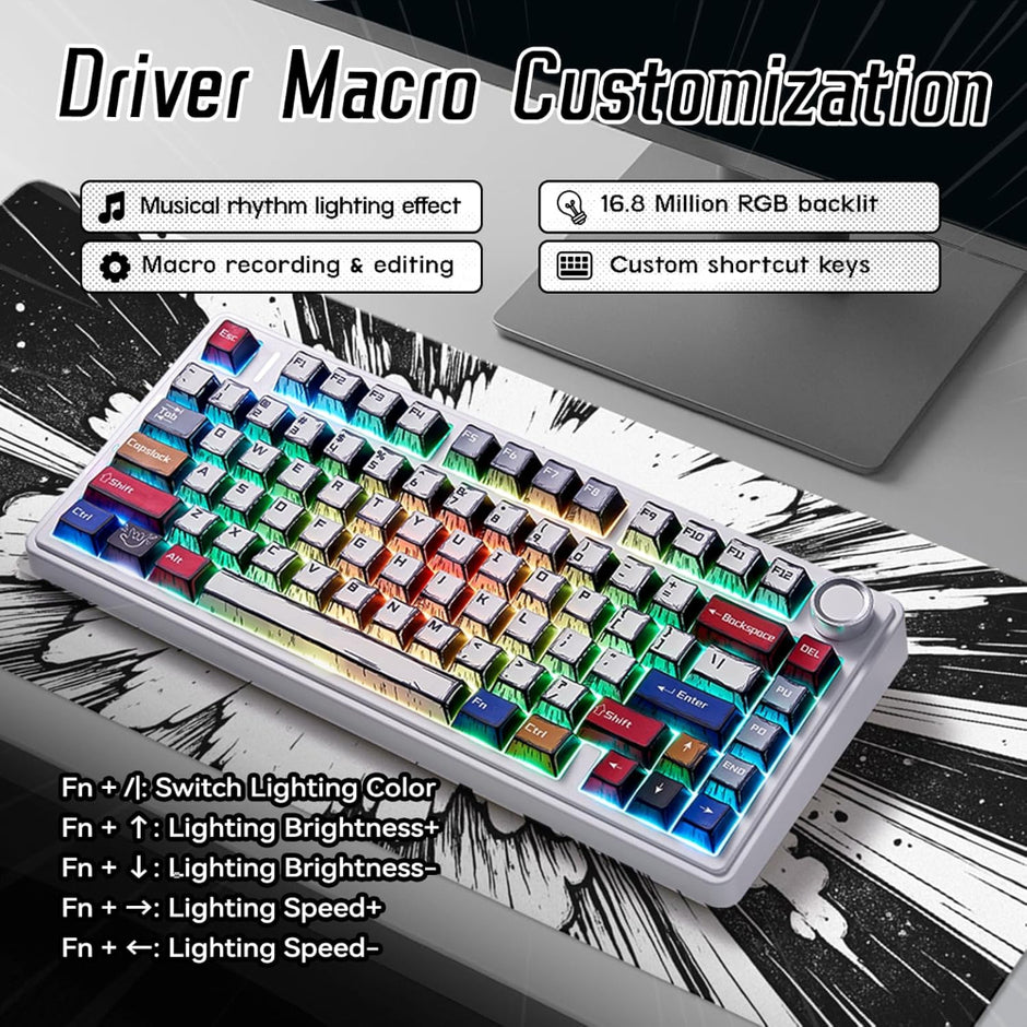 Buy AULA F75 75% RGB Tri Mode Wireless Mechanical Gaming Keyboard ...