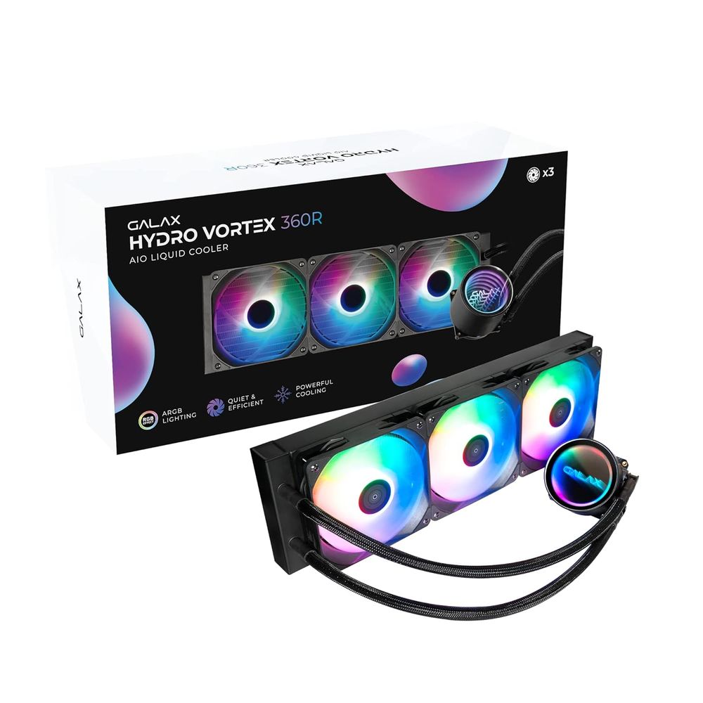 Buy GALAX Hydro Vortex 360R ARGB AIO Liquid Cooler (Black) | EliteHubs.com