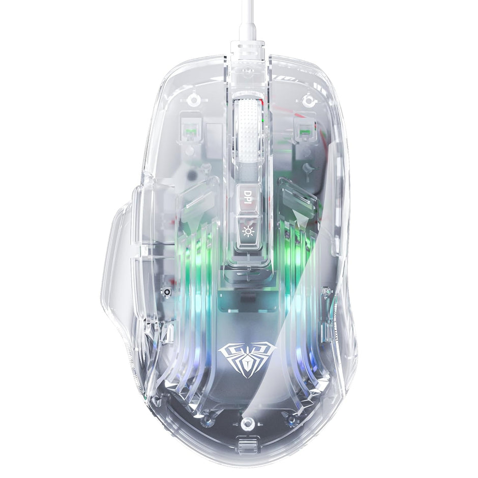 Buy AULA S80 Transparent Wired Ergonomic Gaming Mouse ( White ) ( S80 ...