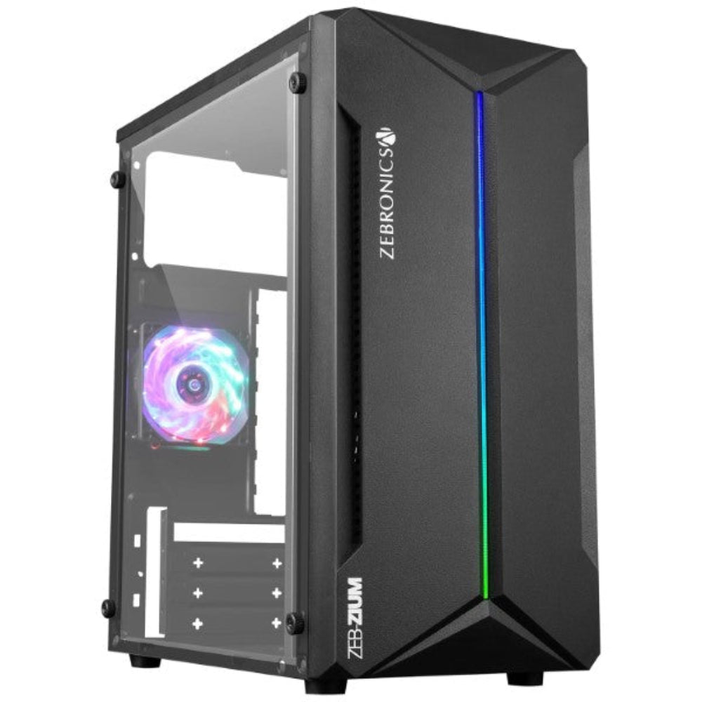 Buy ZEBRONICS ZIUM MATX Mid Tower Cabinet (Black) | EliteHubs.com