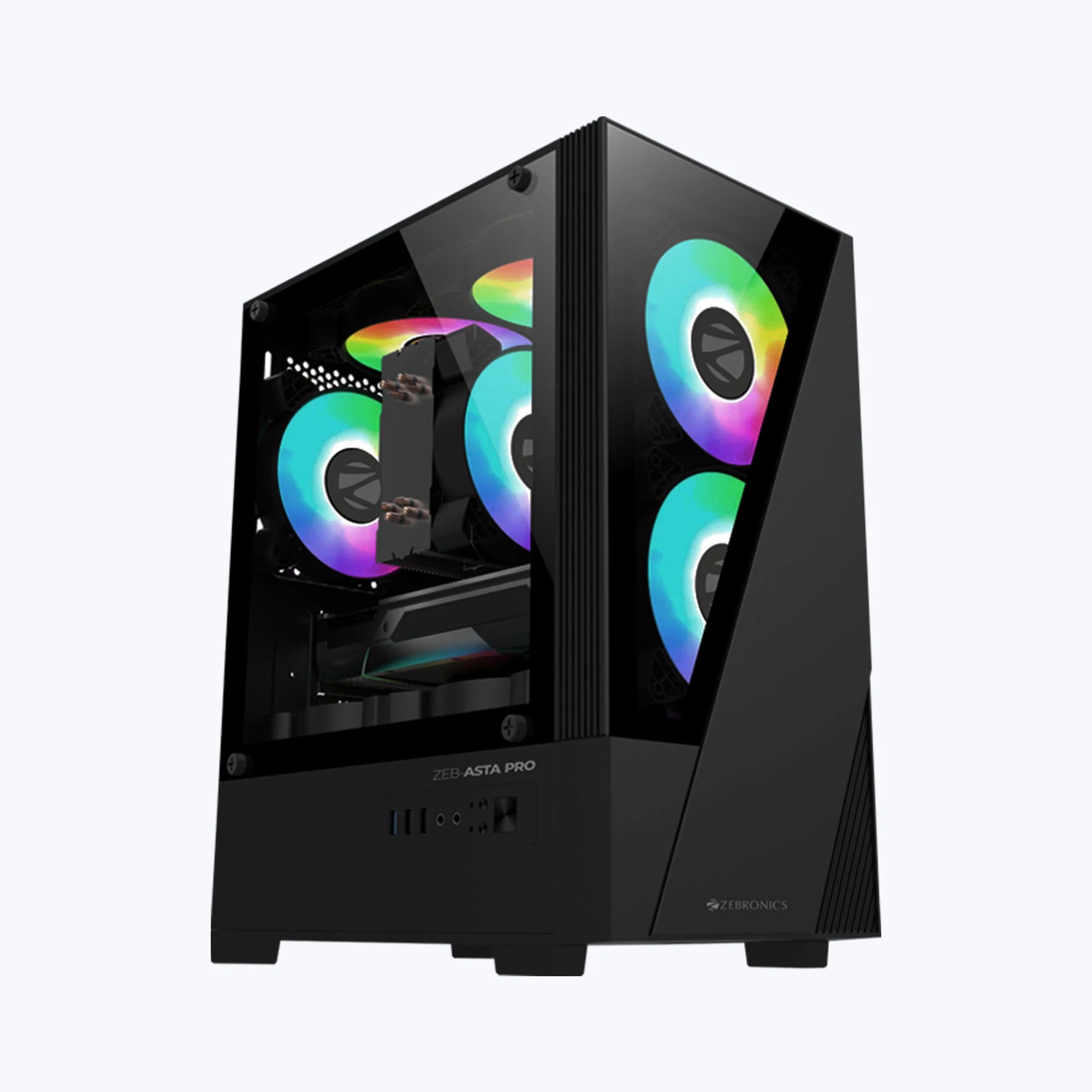 Buy ZEBRONICS Asta Pro RGB MATX Mini Tower Cabinet (Black) | EliteHubs.com