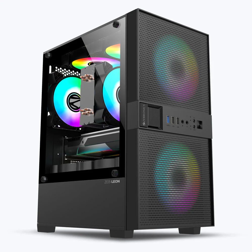 Buy ZEBRONICS Leon RGB MATX Mini Tower Cabinet ( Black ) | EliteHubs.com