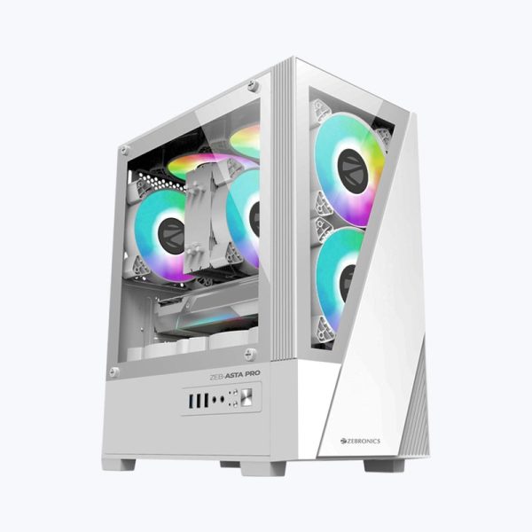 Buy ZEBRONICS Asta Pro RGB MATX Mini Tower Cabinet (White) | EliteHubs.com