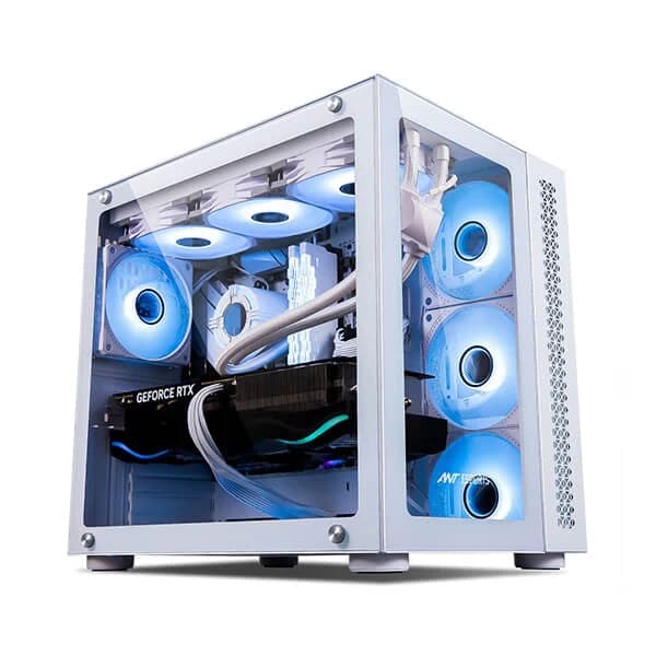 Buy ANT ESPORTS Crystal ARGB EATX Mid Tower Cabinet (White) | EliteHubs.com