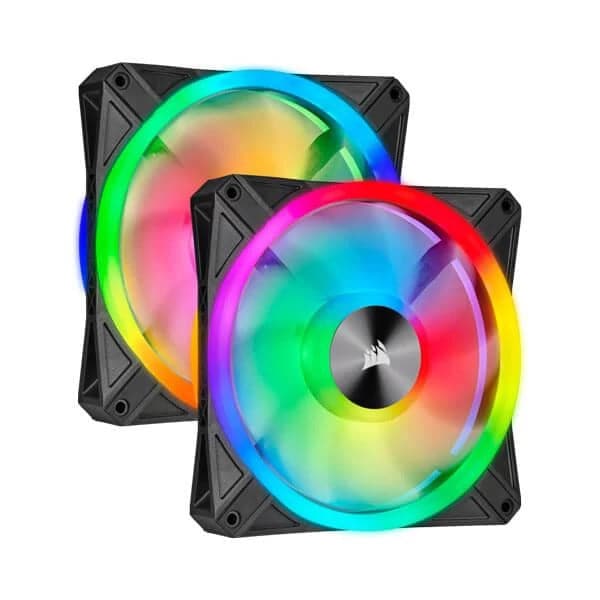 Buy CORSAIR ICUE QL140 140mm RGB Cabinet Fan (Black) (Dual Pack ...