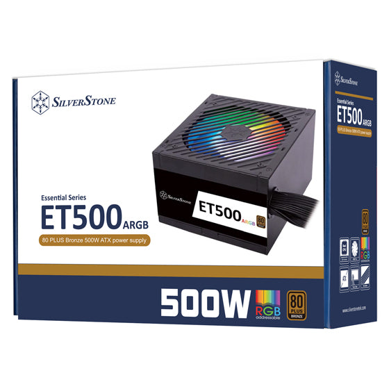 Buy SILVERSTONE ET500-ARGB 500 80+ Bronze Fully Modular Power Supply ...